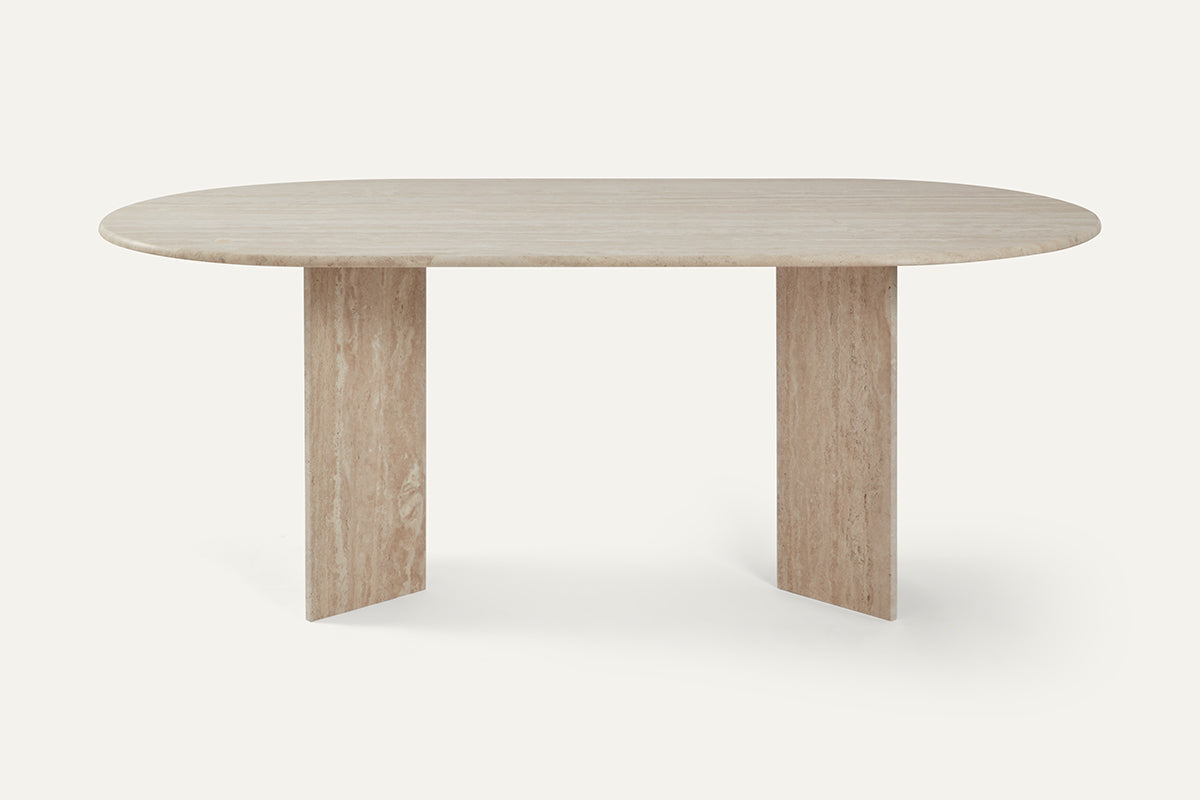 ELLIPSE 240 - 8 Seater Natural Stone Travertine Marble Dining Table ...